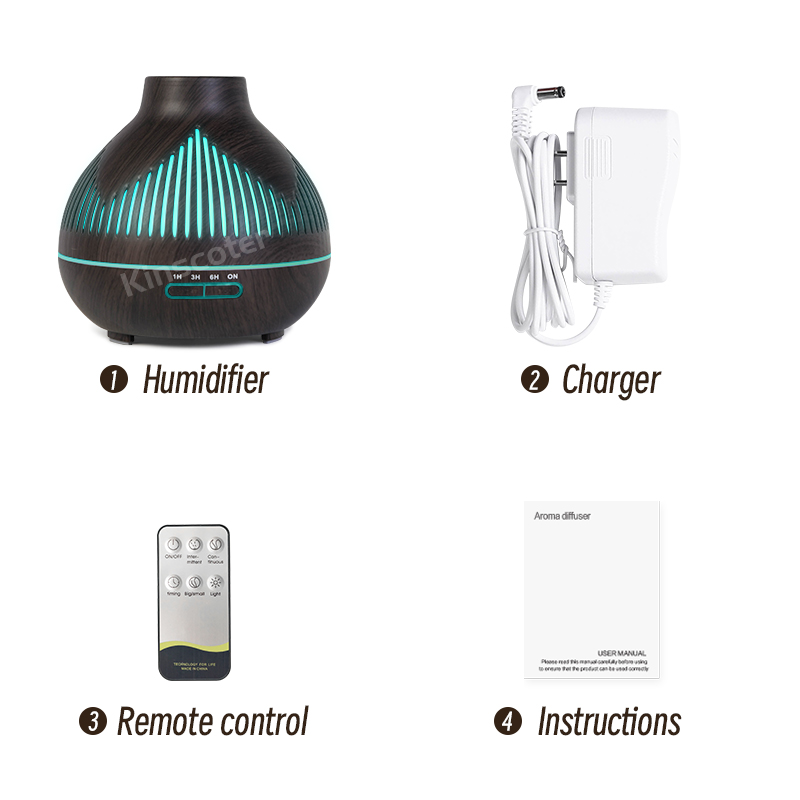 Vertical Stripes Aroma Diffuser KC-031(400ML), wooden aroma diffuser, Essential Oil Diffuser ...